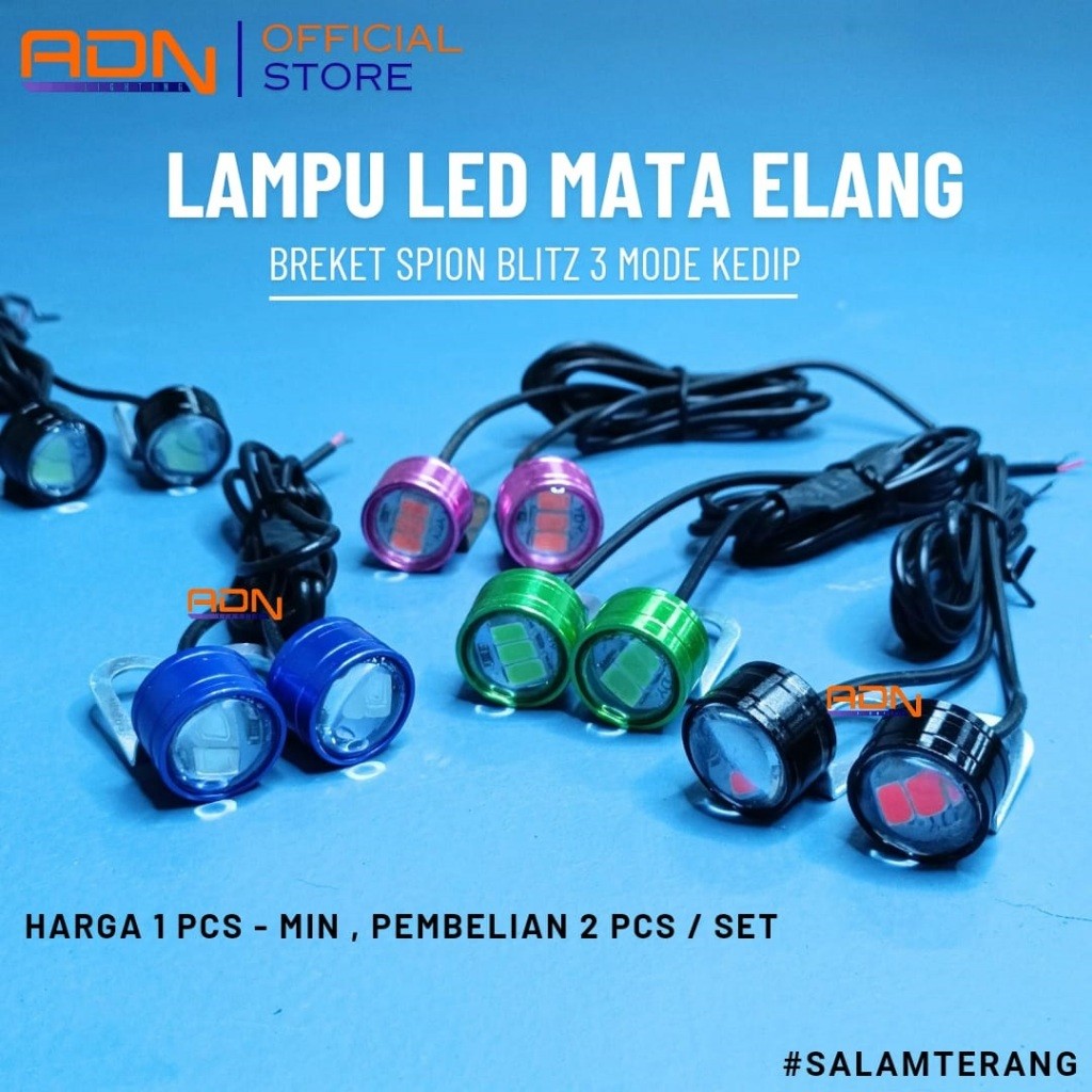 Jual LAMPU LED MATA ELANG BREKET SPION SEPION BLITZ 3 MODE KEDIP SET | Shopee Indonesia