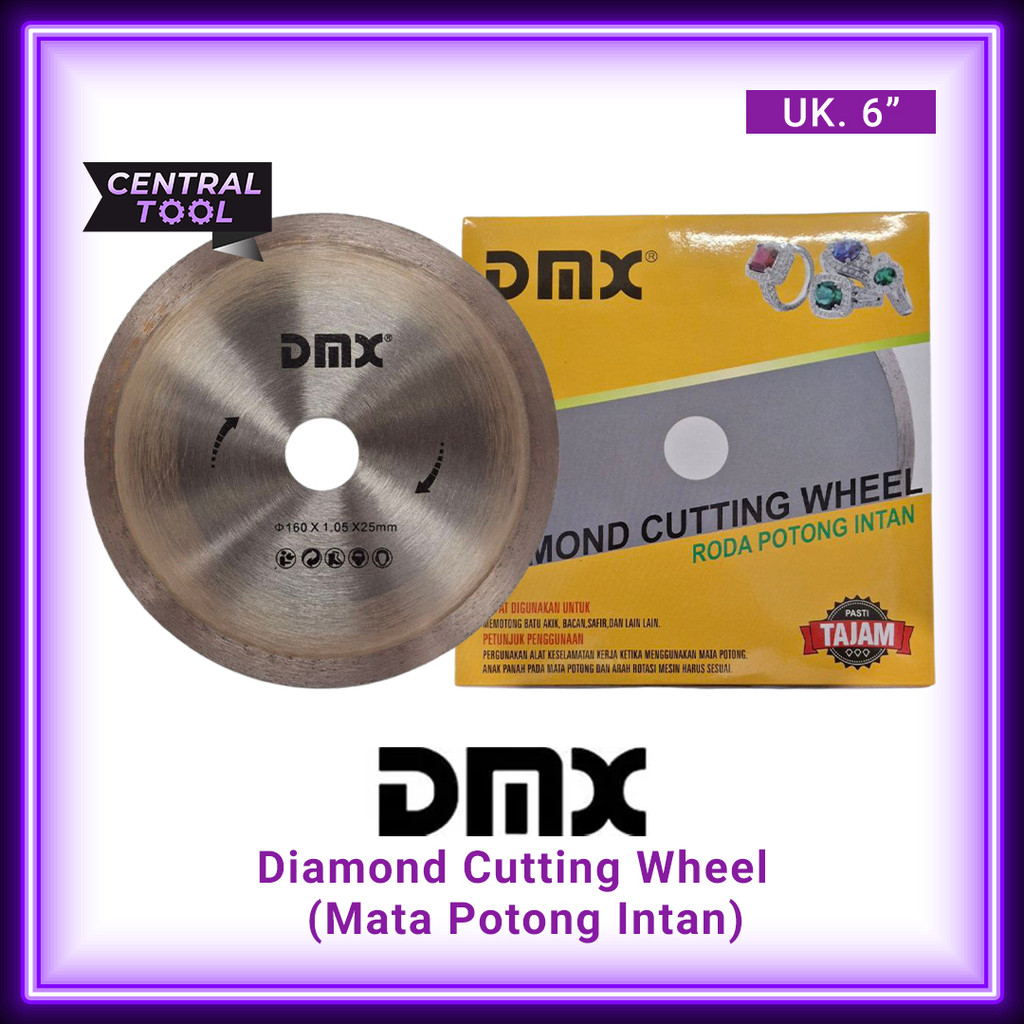 Jual Mata Pisau 6” Batu Akik Permata DMX Diamond Cutting Wheel 6 Inch ...