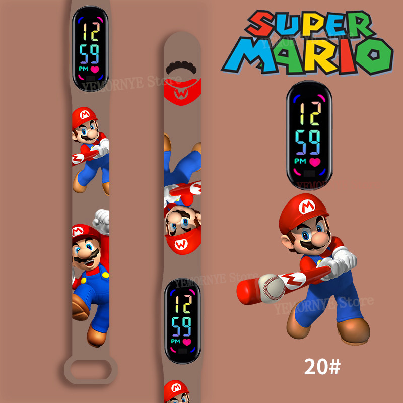 Jual Mario Bros Children's Watches Action Figures Luigi Princess Peach ...