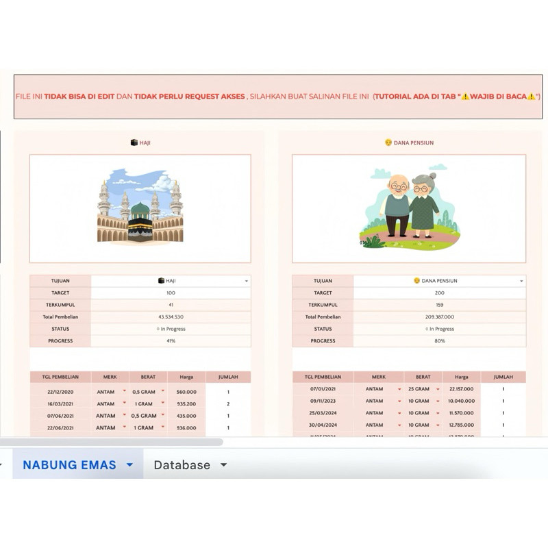 Jual Template Nabung Emas | Shopee Indonesia