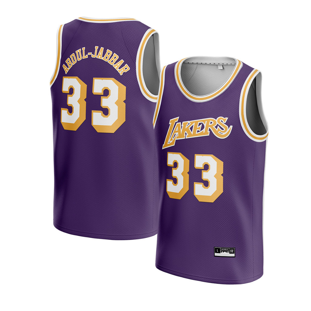 Jual [ORIGINAL] Jersey Abdul-Jabbar LA Lakers #33 UNGU - Swingman Bola ...