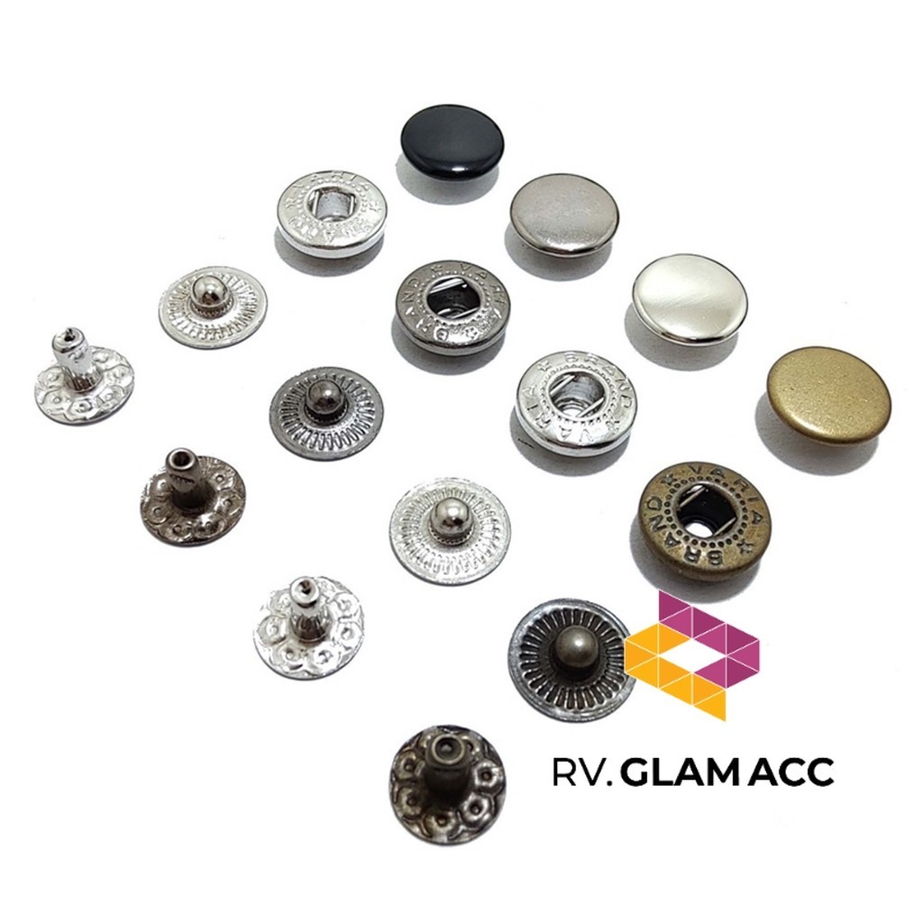 Jual (12 SET) Kancing Cetet Besi 10 Mm - Kancing Snap - Kancing Jaket ...
