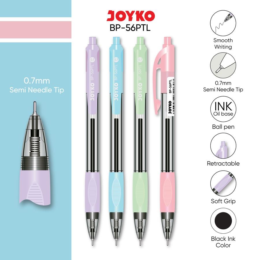 Jual BALLPEN PEN PULPEN JOYKO BP-56PTL SOFT GRIP 0,7 MM / PENA PASTEL JOYKO SATUAN | Shopee ...