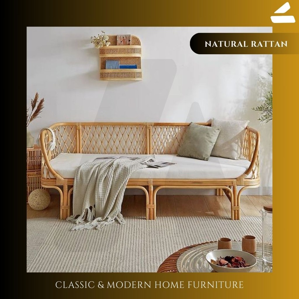 Jual SET RUANG TAMU SOFA BENCH 4 SEAT ROTAN ALAMI HIGH QUALITY | Shopee ...