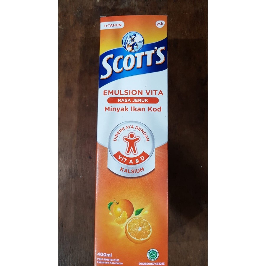 Jual MINYAK IKAN SCOTT'S EMULSION 400ml ( RASA JERUK ) | Shopee Indonesia