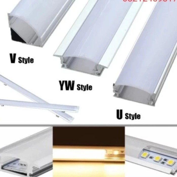 Jual Cover Lampu Alumunium Led Strip Kap Housing Pelindung Stripe ...