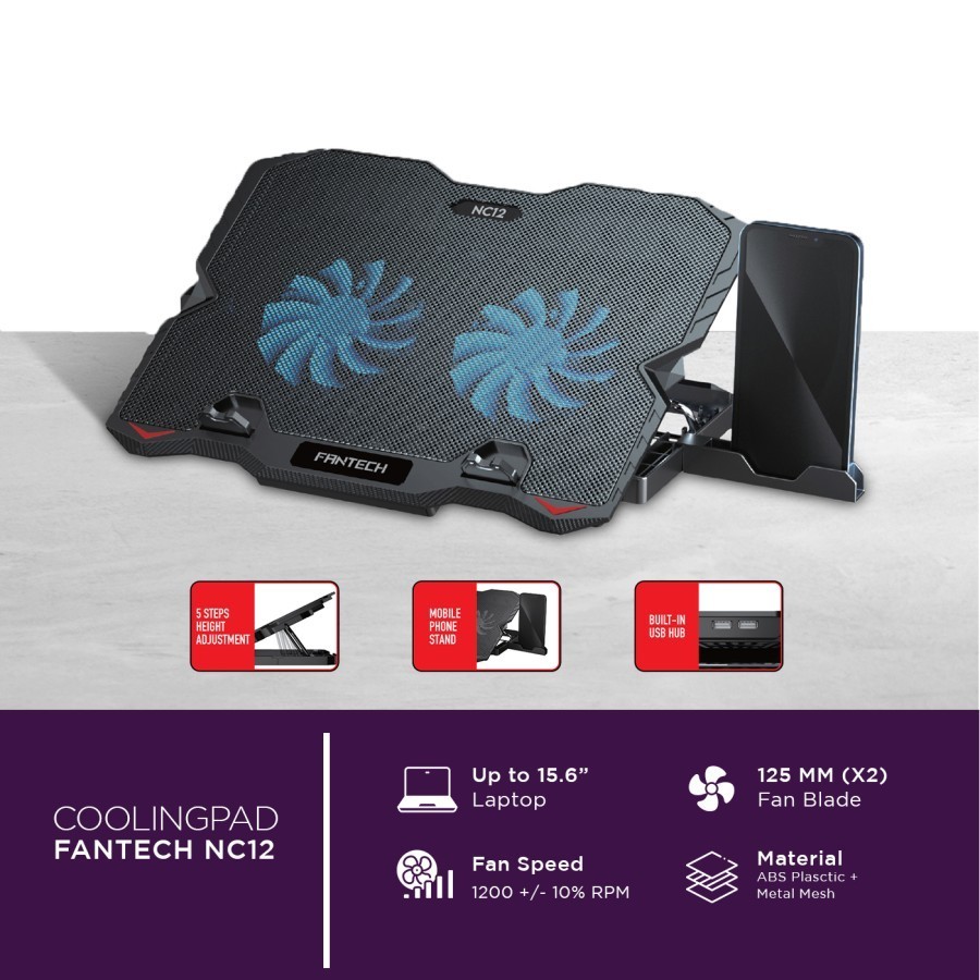 Jual FANTECH NOTEBOOK COOLER RGB NC12 | Shopee Indonesia