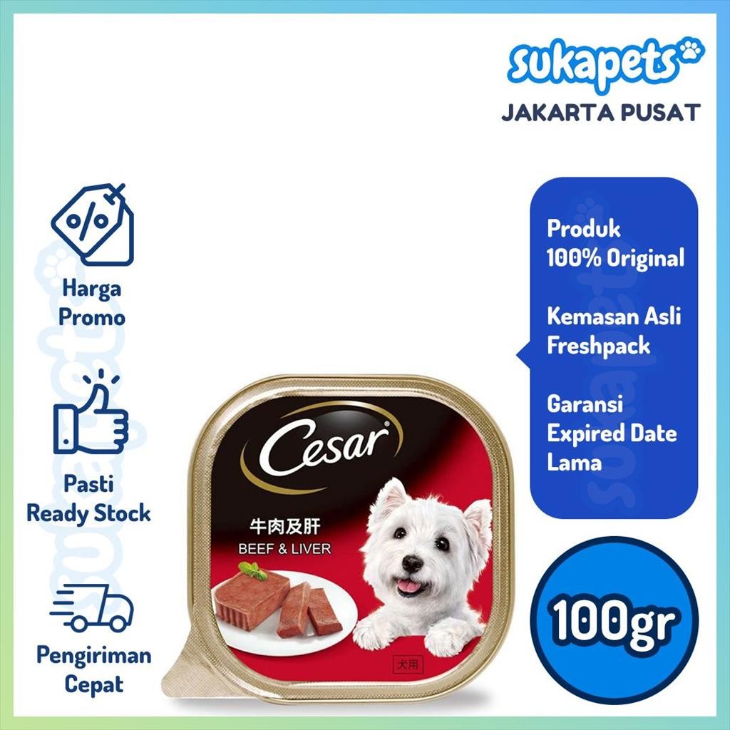 Jual Cesar Beef Liver Wet Food Makanan Anjing Basah 100gr | Shopee ...
