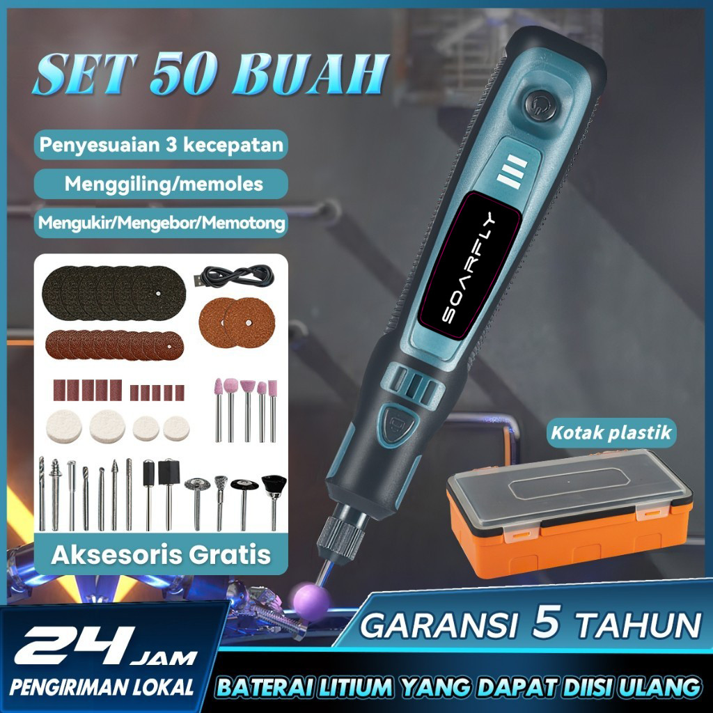 Jual [COD] SOARFLY Bor Mini Drill Grinder 3 Kecepatan Grinda Bor ...