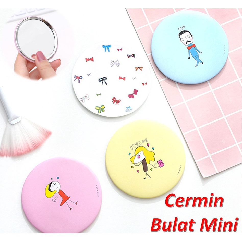 Jual CERMIN BULAT KARAKTER KECIL KACA MAKE UP MINI TRAVELLING MOTIF ...