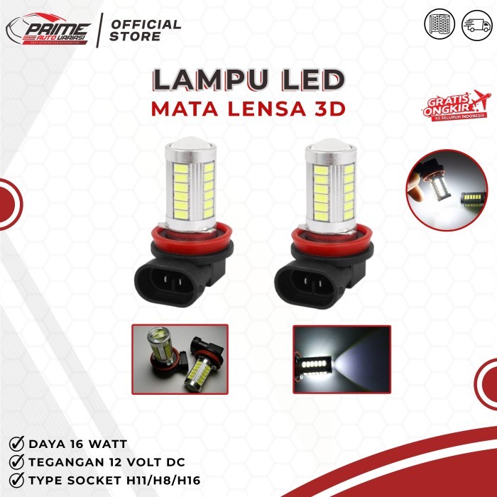Jual LAMPU LED H11 H8 H16 33 MATA LAMPU H11 H8 H16 LED 33 MATA LENSA 3D ...