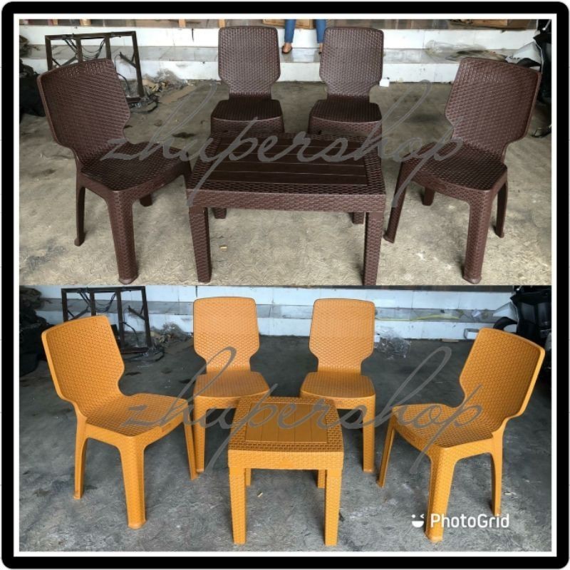 Jual 1 Set 4 Kursi teras Santai Plastik Olymplast OL 208 + Meja kotak ...