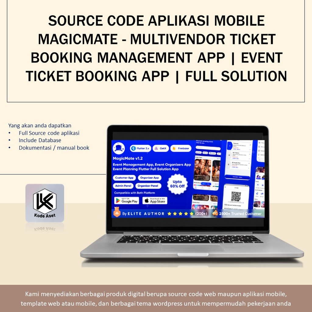 Jual SOURCE CODE APLIKASI MOBILE MAGICMATE - MULTIVENDOR TICKET BOOKING MANAGEMENT APP | EVENT ...