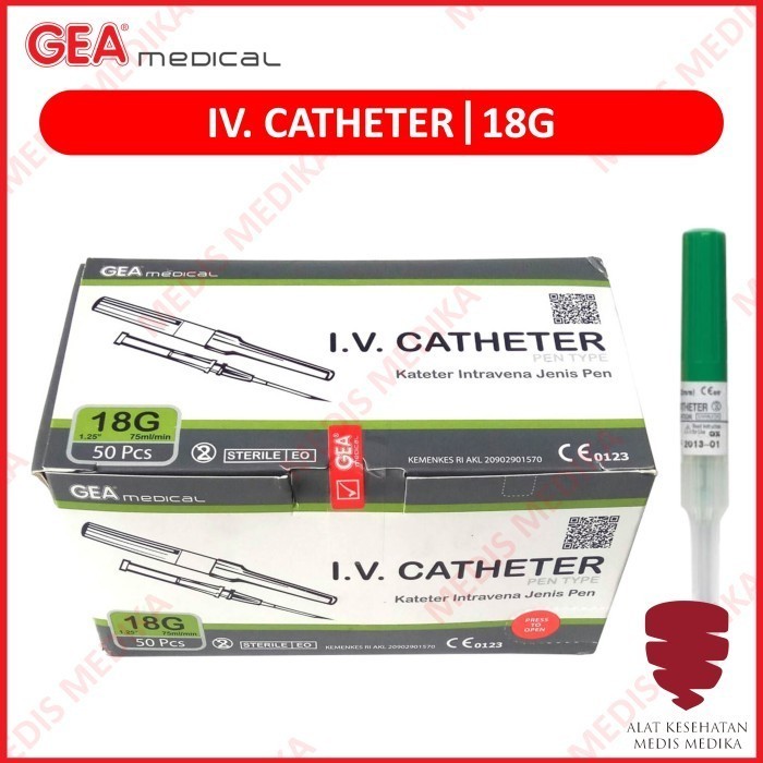 Jual GEA JARUM INFUS I.V CATHETER 18G, 20G, 22G, 24G, 26G IV Catheher ...