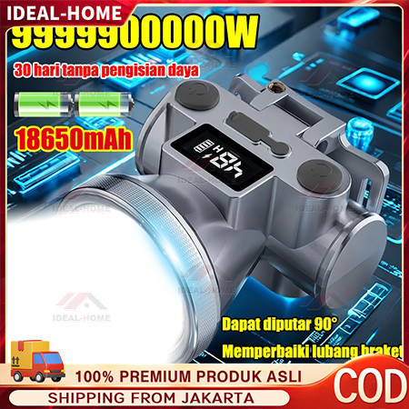Jual 【COD】300W Senter Kepala 96 jam tanpa mengisi daya dengan tampilan digital Super Terang ...