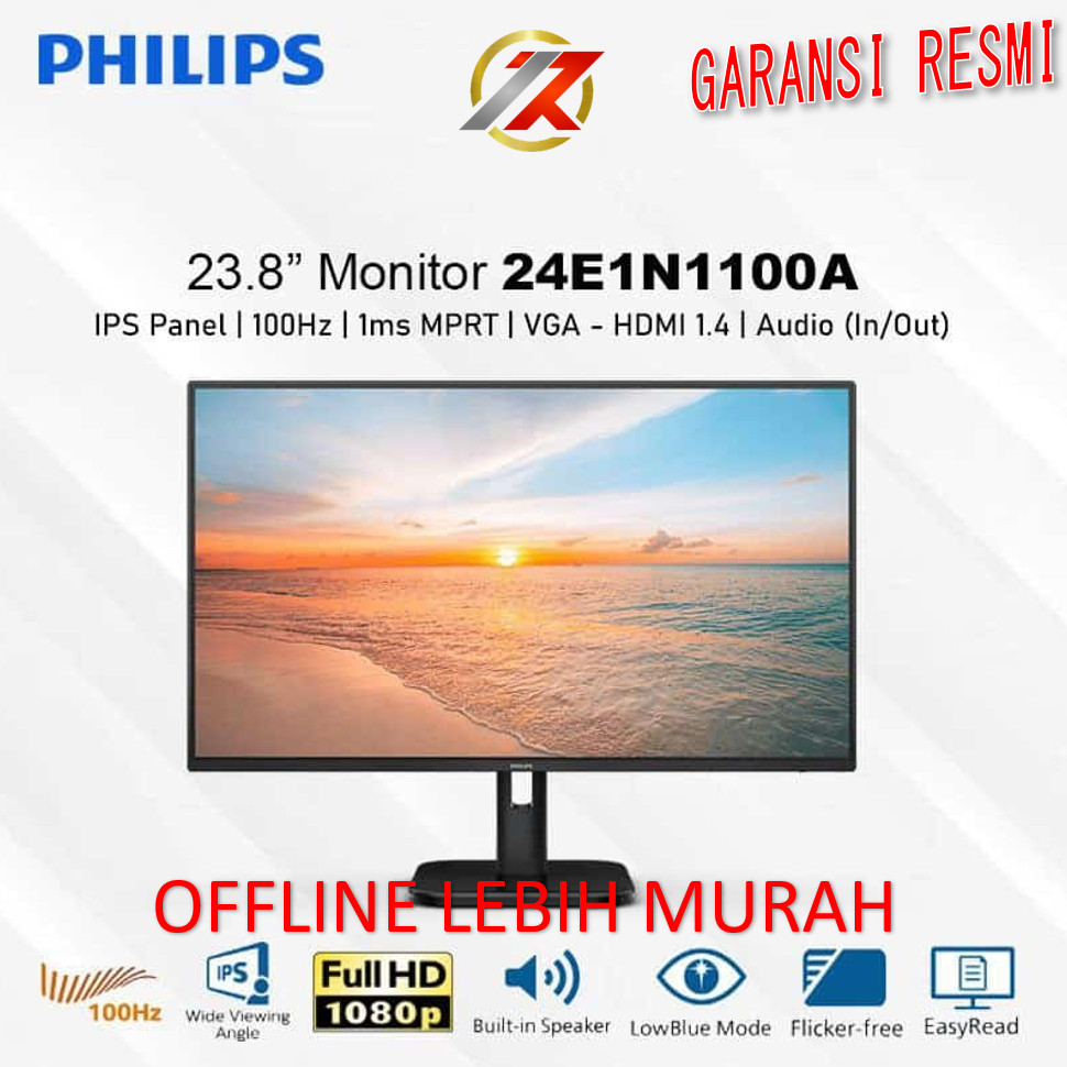 Jual Monitor LED PHILIPS 24E1N1100A 24" IPS 1080p FHD 100Hz 1ms HDMI 1. ...