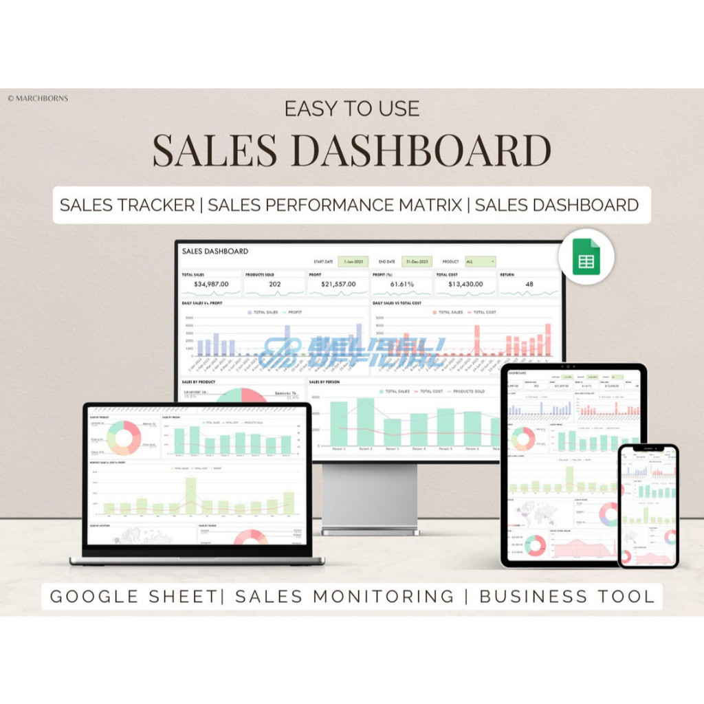 Jual KPI Sales Dashboard Spreadsheet + Database Report Laporan ...