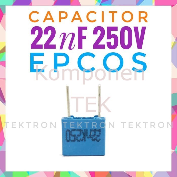 Jual Capacitor 22nF 250V EPCOS, metal film polyester, 0.022uF, harga ...