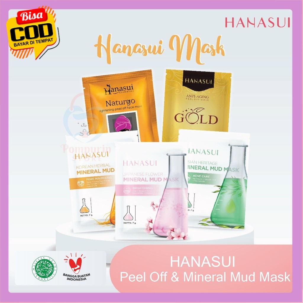 Jual HANASUI Naturgo Peel Off Mask 10gr / Mineral Mud Mask 7gr - Masker ...