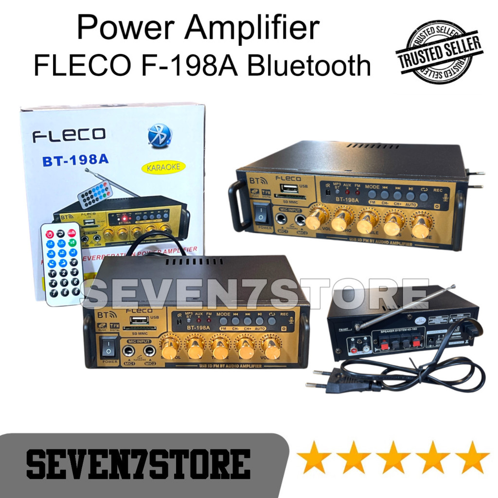 Jual Power Amplifier Fleco BT-198A Stereo Power Amplifier Bass Booster ...