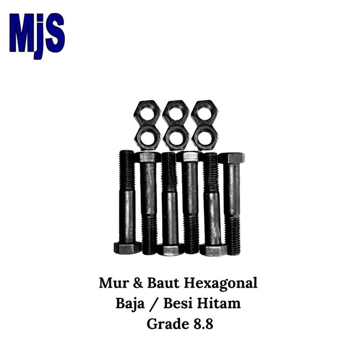 Jual Mur Baut Baja Grade 8.8 M12 x 45 mm HTB - MJS | Shopee Indonesia