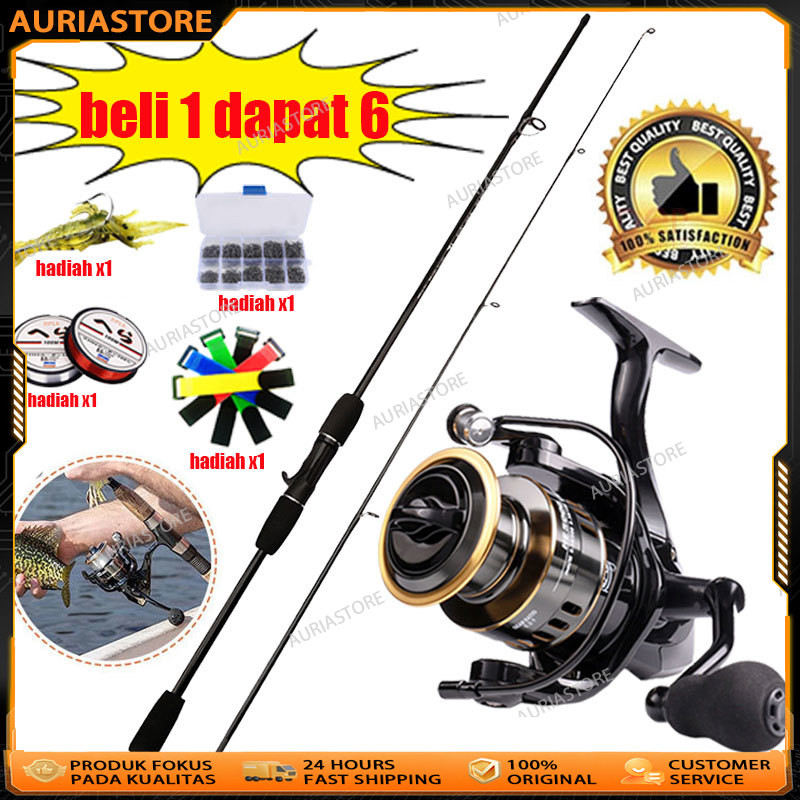 Jual Reel Pancing Set Pancing Set 1.65M/1.8M/2.1M/2.4M Joran Pancing Set HE1000 - 7000 15 Kg ...