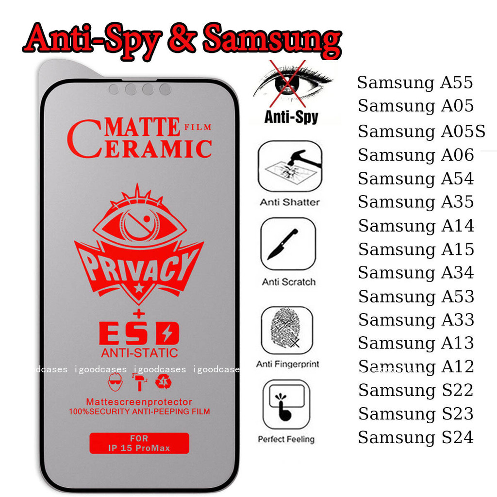 Jual Anti-Spy Samsung A06 Screen Protector for Samsung A55 5G A15 A05 A35 A05S A14 A24 A34 A54 ...