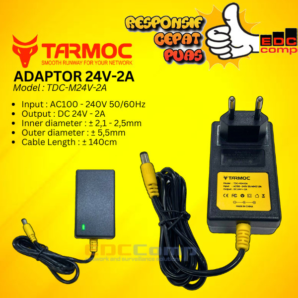 Jual Tarmoc TDC-M24V2A | Switching Adaptor 24V 2A | 24 Volt 2 Ampere Power Supply | Shopee Indonesia