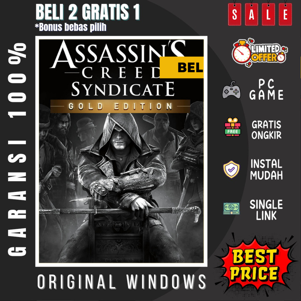 Jual ASSASSINS CREED SYNDICATE GOLD EDITION - GAME PC - GAME LAPTOP - PC GAMES - BELI 2 GRATIS 1 ...