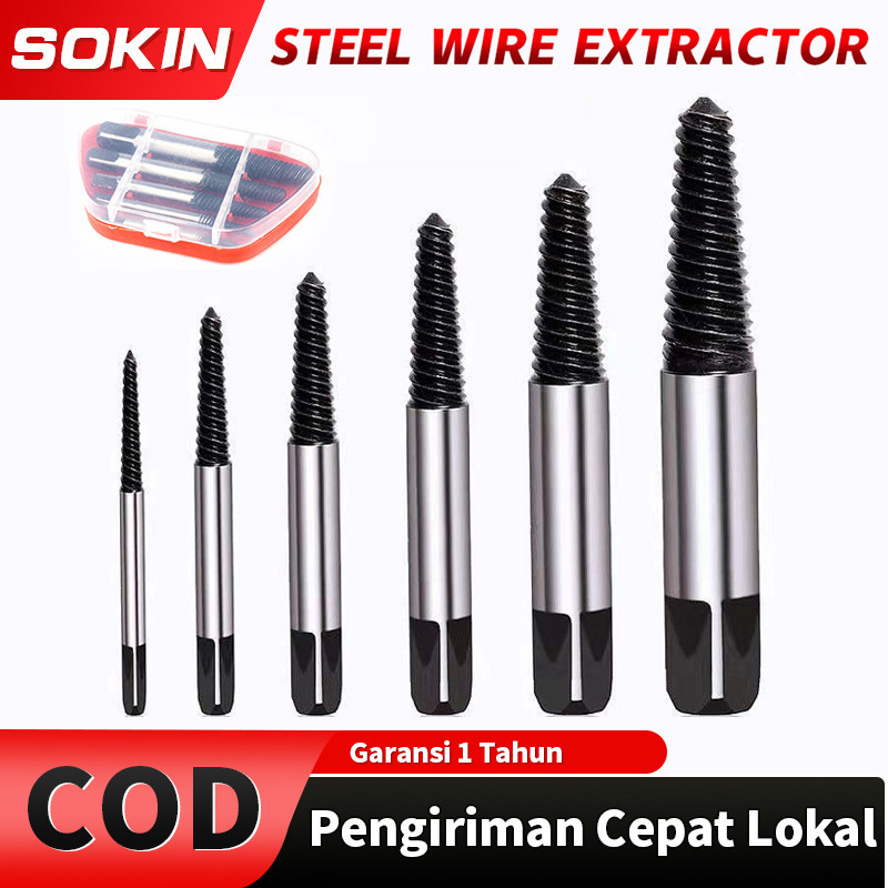 Jual SOKIN Broken Screw Remover 5 in 1 Screwextractor tap manual set ...