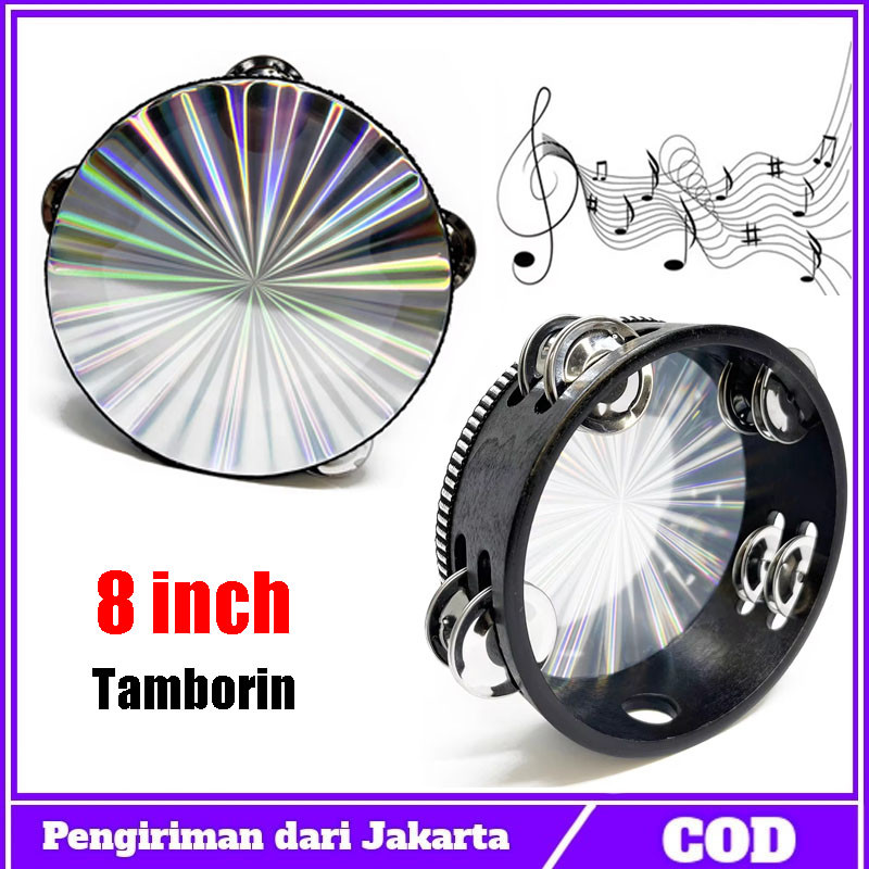 Jual siap - Tamborin 8" Hologram Double Kecrekan Musik Tamborin ...