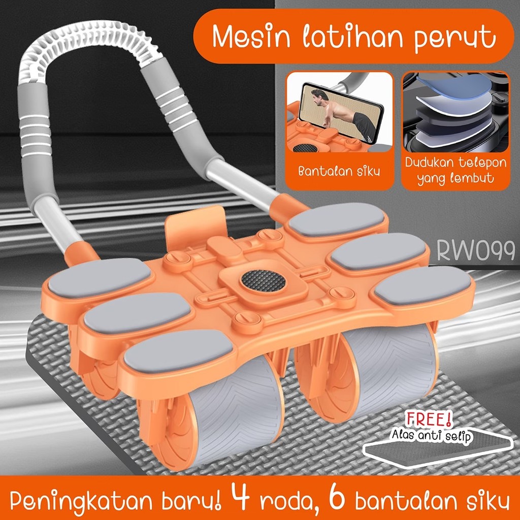 Jual BG Sport AB Roller Elbow 4 Wheel ORANGE GREY With Phone Holder ...