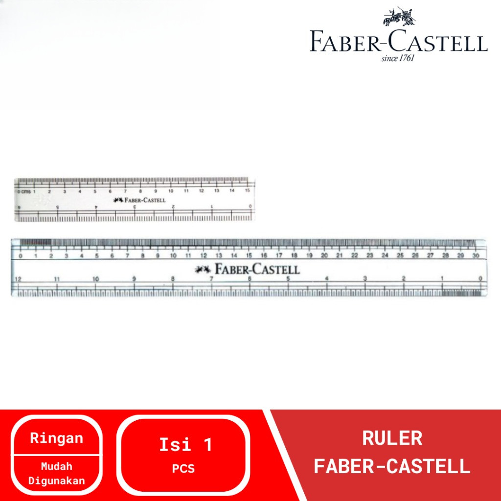 Jual Faber Castell Penggaris 15 cm 30 cm Ruler Scale Sekolah ...