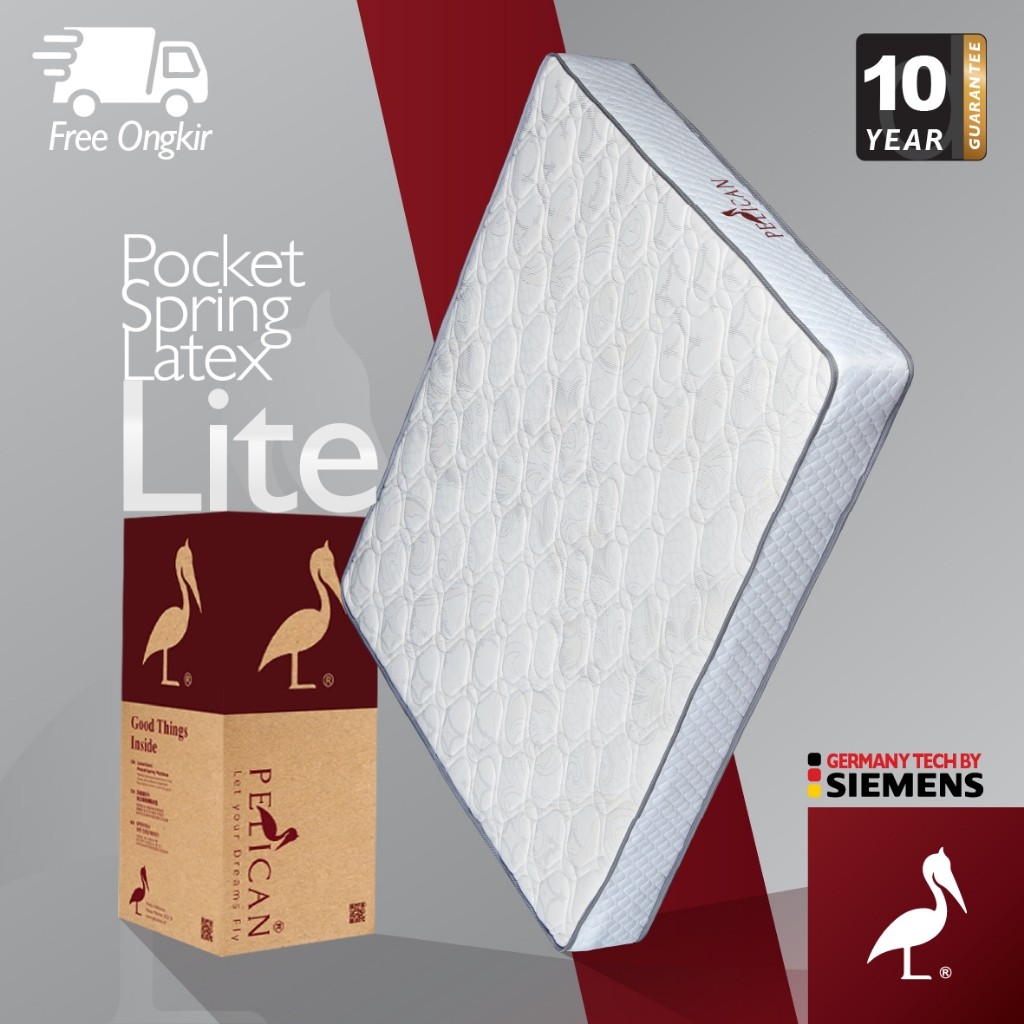 Jual Pelican Kasur Pocket Spring Latex Lite Tebal 22 Cm Garansi 10 ...