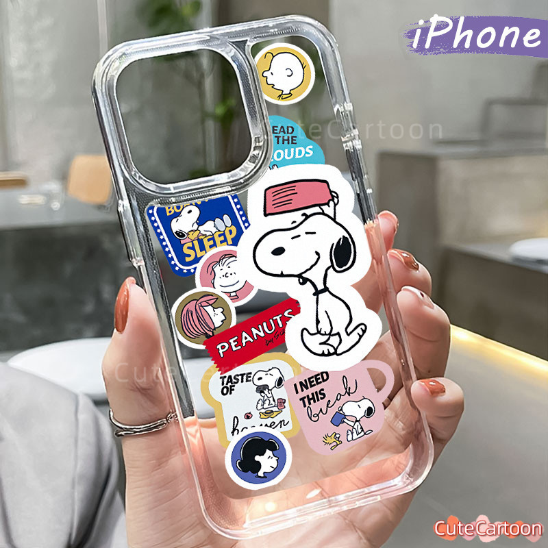 Jual Cute Snoopy PC Case iPhone 13 15 11 12 14 Pro Max XR X Xs Glossy ...