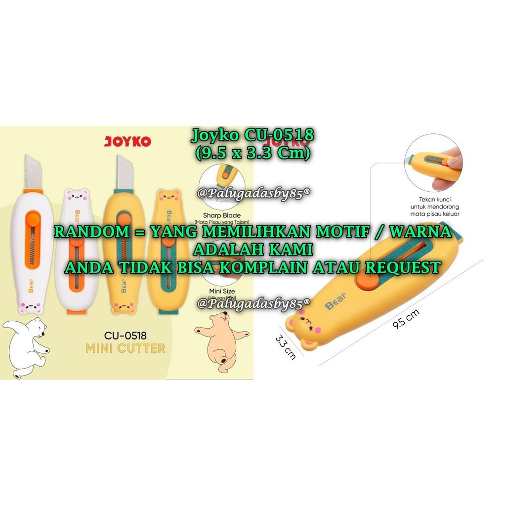 Jual (1 Biji) GROSIR Mini Cutter JOYKO CU-0518 RANDOM / Mini Cutter ...