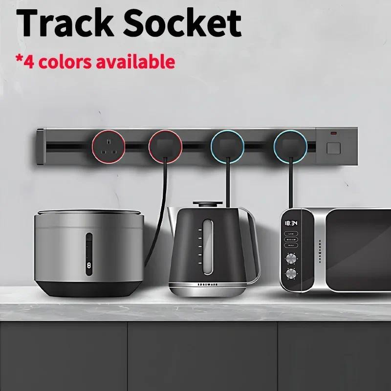 Jual Wall Mounted Track Socket UK US AU EU Standard Usb Portable Power ...
