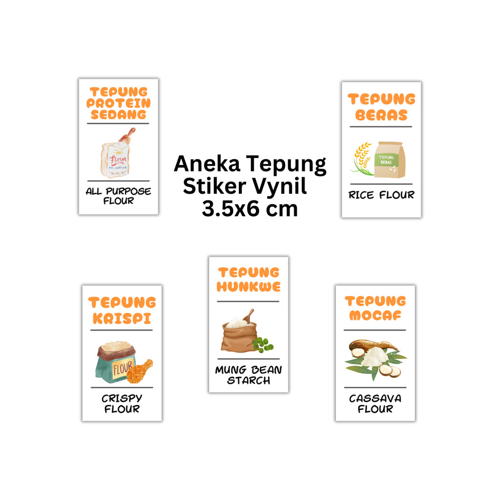 Jual KIM SHOP Label Stiker Bumbu Dapur Custom Aneka Tepung Vynil ...