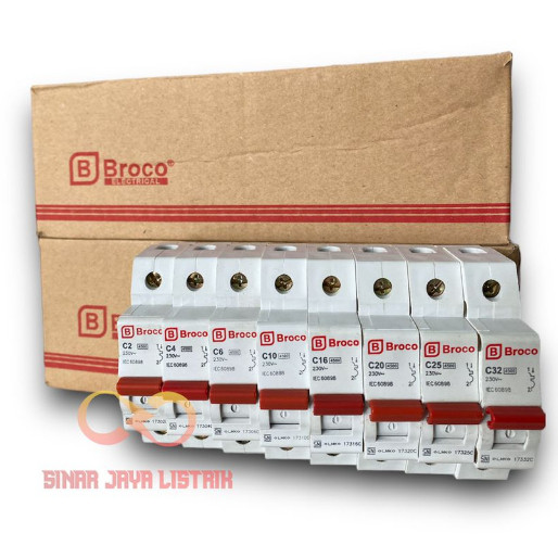 Jual Broco MCB 1P 2A 4A 6A 10A 16A 20A 25A 32A (17302C - 17332C) 1 Phase Original Grosir Promo ...