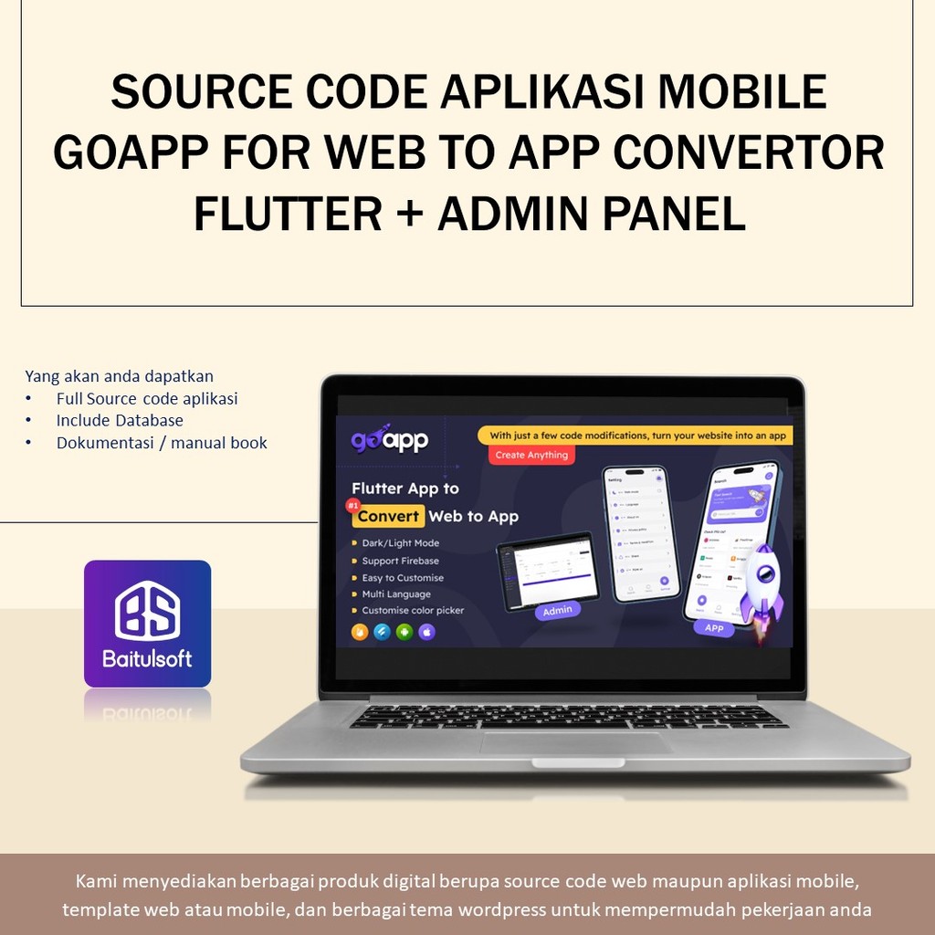 Jual SOURCE CODE APLIKASI MOBILE GOAPP FOR WEB TO APP CONVERTOR FLUTTER ...