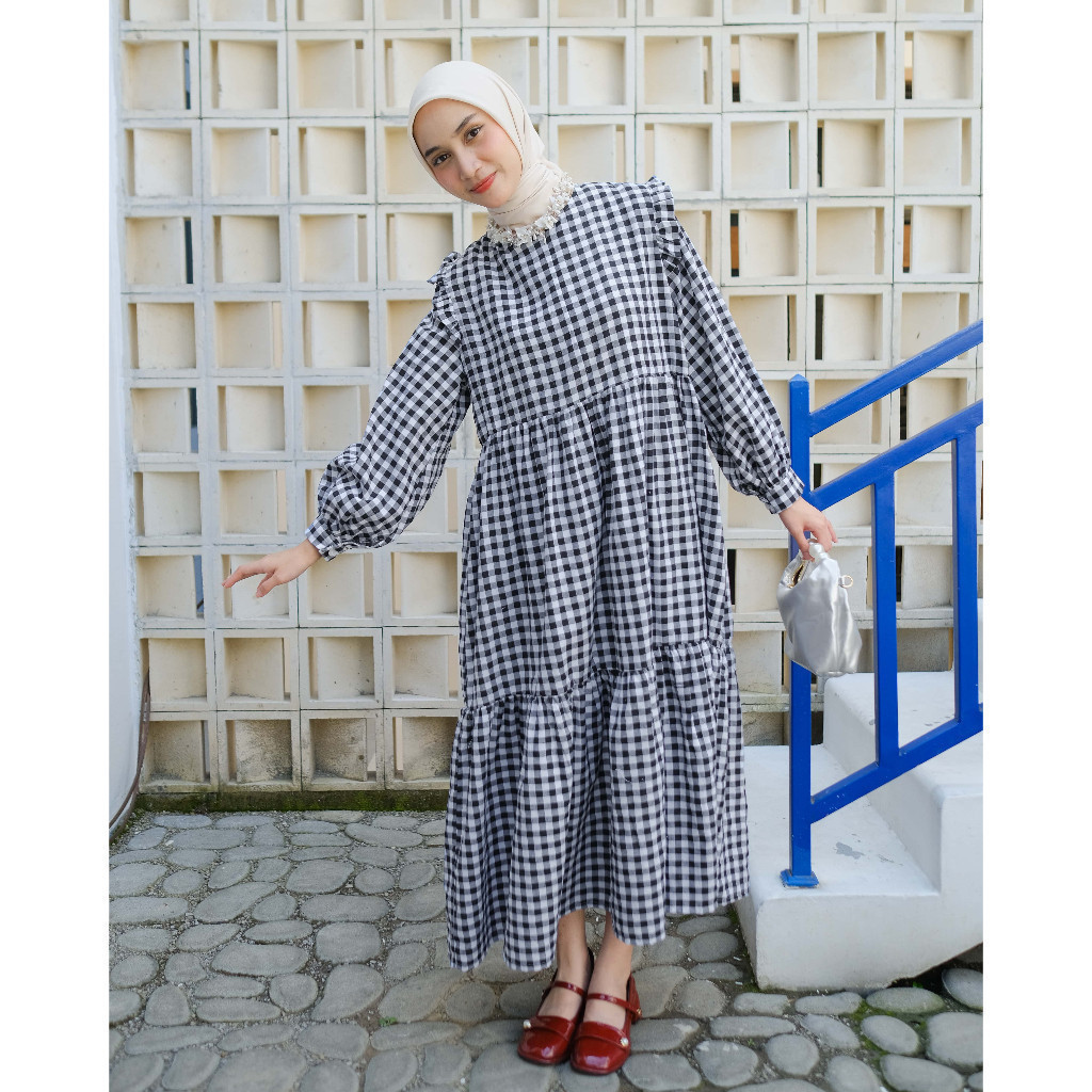 Jual Mayoutfit Sonia Mididress | Dress Gamis Model Layer Korea Motif ...