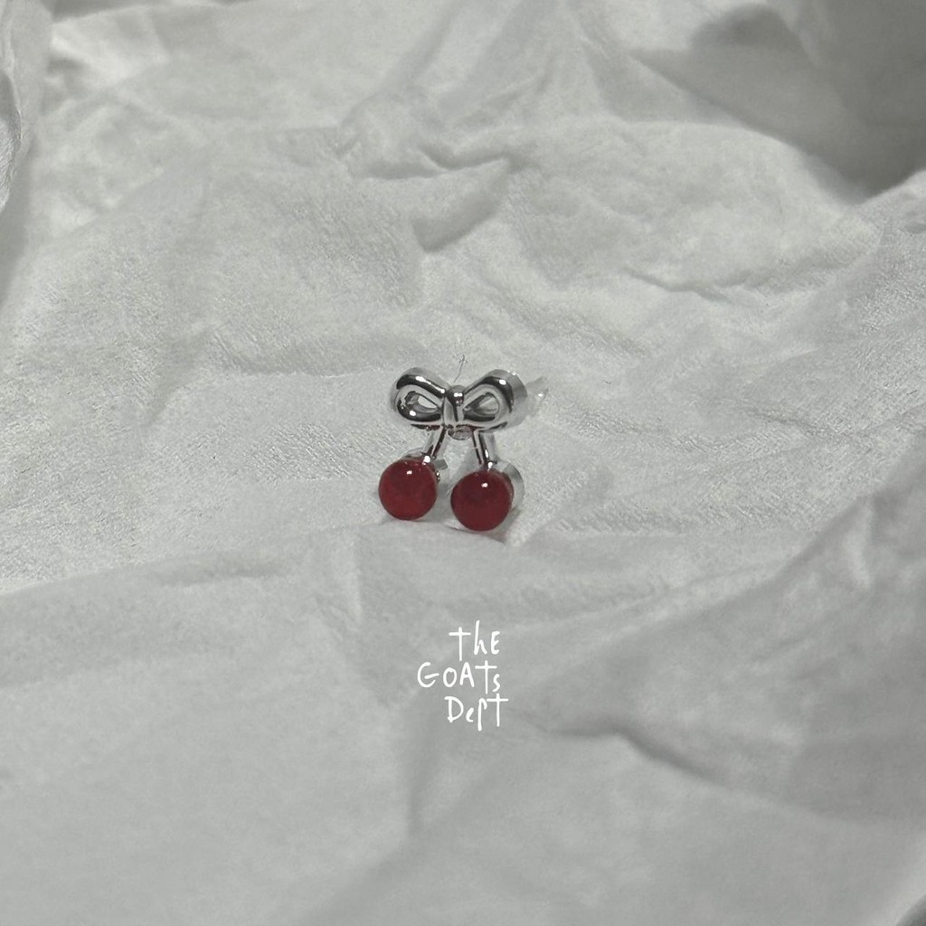 Jual The Goats Dept - Cherry Ribbon Tie Earring Ear Partner Stud ...