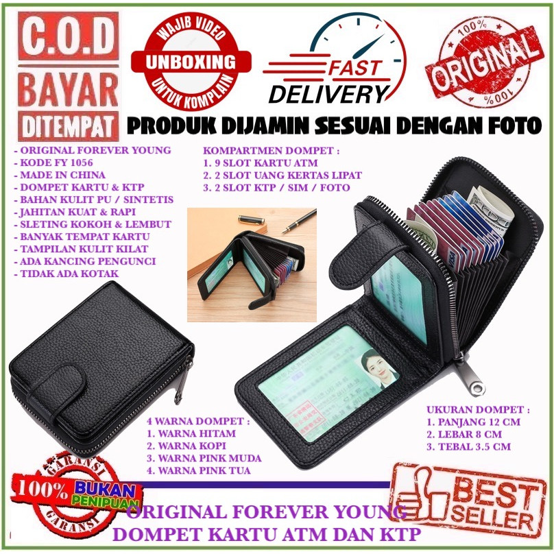 Jual C.O.D Forever Young FY 1056 Dompet Kartu Muat Banyak Bahan PU ...