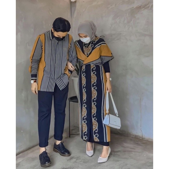 Jual Tenun Ori - Orginal Tenun - Set Baju Couple Etnik Tenun Hitam Kuning - Tenun Couple - Baju ...