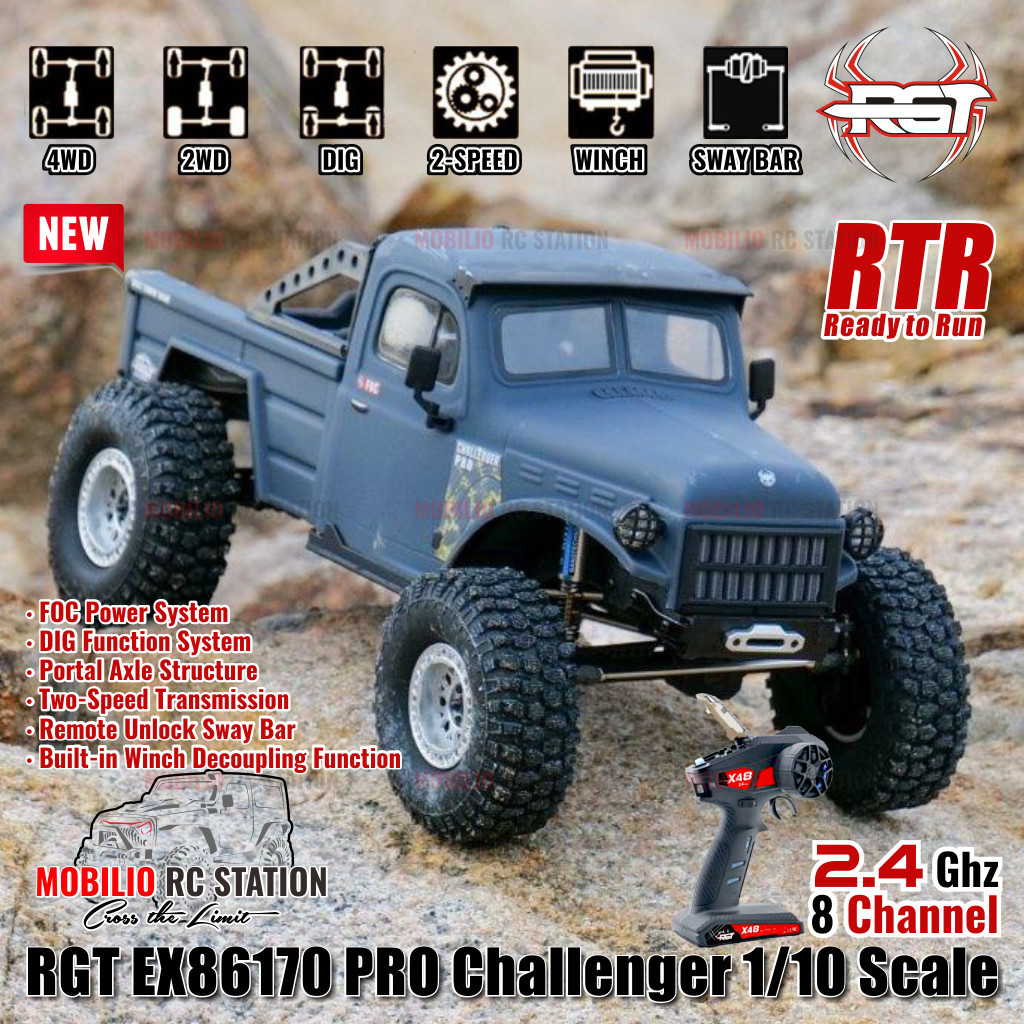 Jual RGT EX86170 PRO Challenger 1/10 2.4G 4WD Brushless RC Car Rock ...