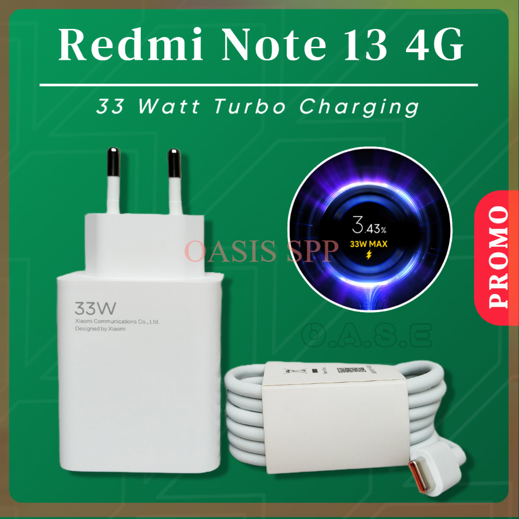 Jual Ori 100% Charger Redmi Note 13 4G Casan Turbo Charging 33 Watt ...