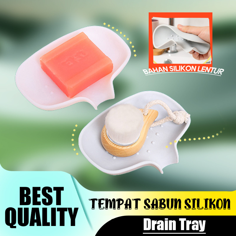Jual Kotak Sabun, Silicone Shelf Pad Draining Rak Penyimpanan Sabun ...