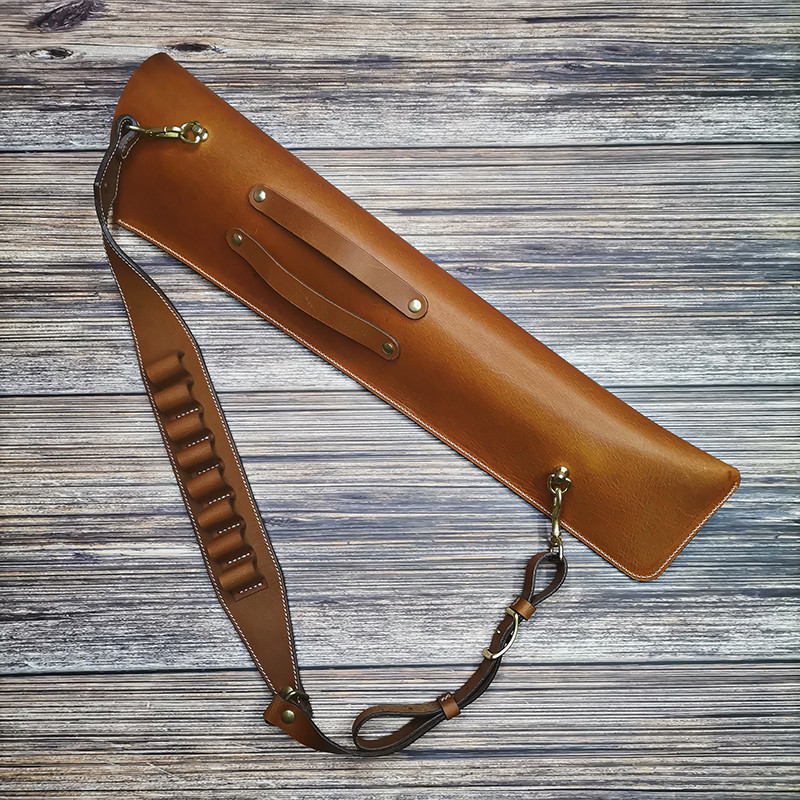 Jual Thick Leather Shooting Gun Cover for AKA M870 Short Grip Version ...