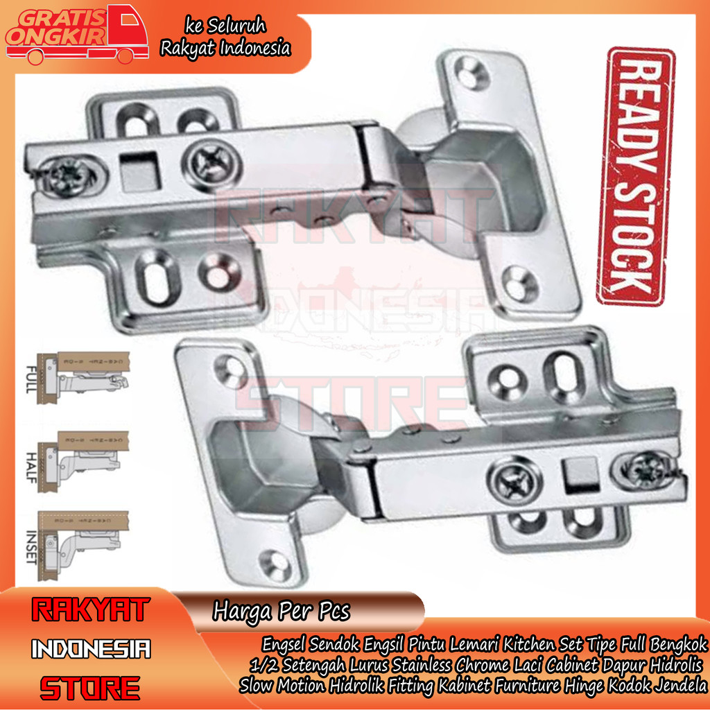 Jual Engsel Sendok Engsil Pintu Lemari Kitchen Set Tipe Full Bengkok 1/ ...