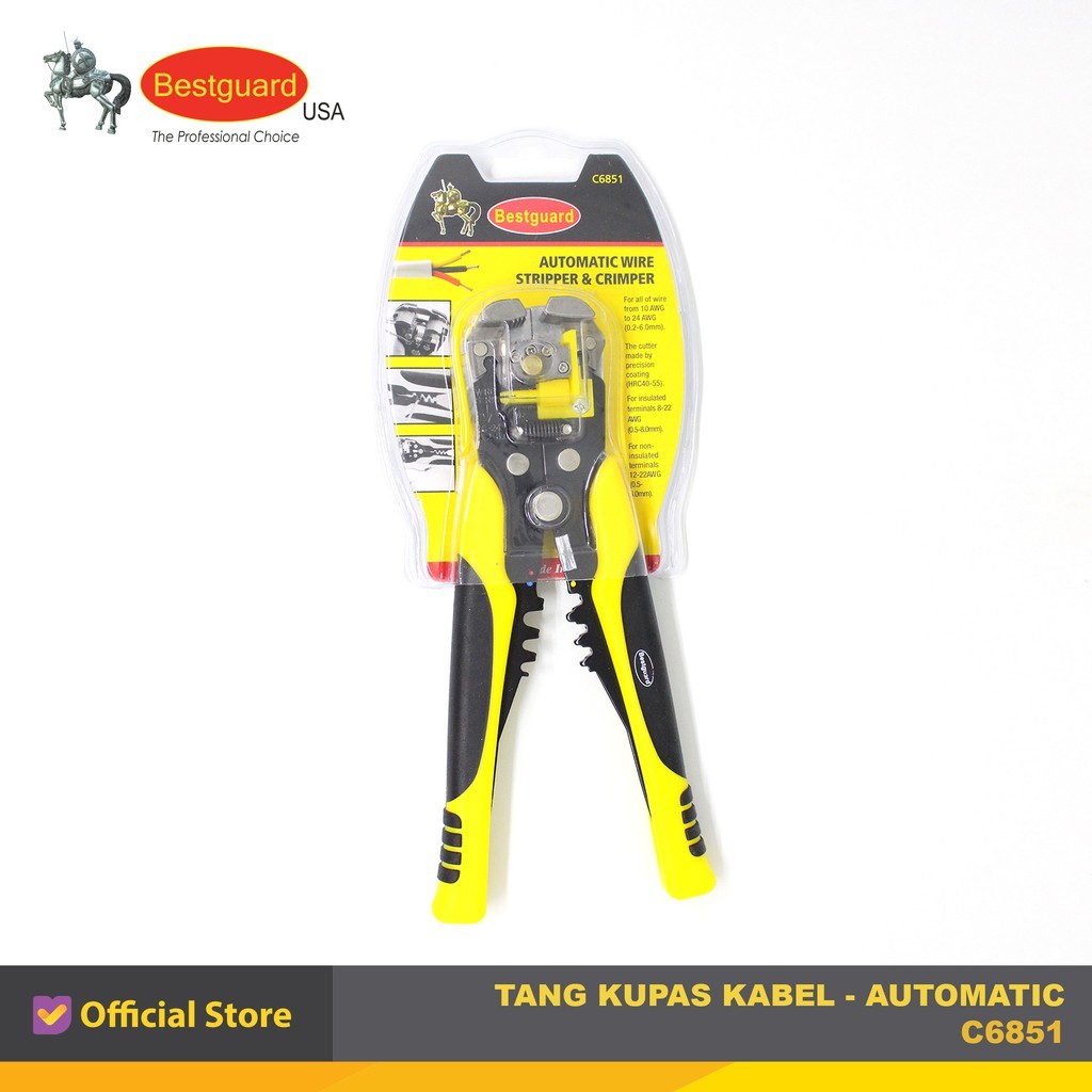 Jual Tang Kupas Kabel BESTGUARD C6851 USA Automatic Wire Stripper Crimping | Shopee Indonesia